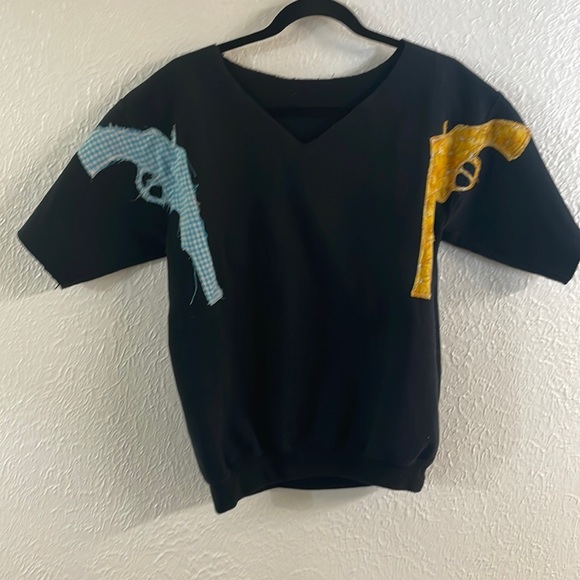 Sweaters | Custom Black Half Sleeve Sweater Guns Shooter | Poshmark